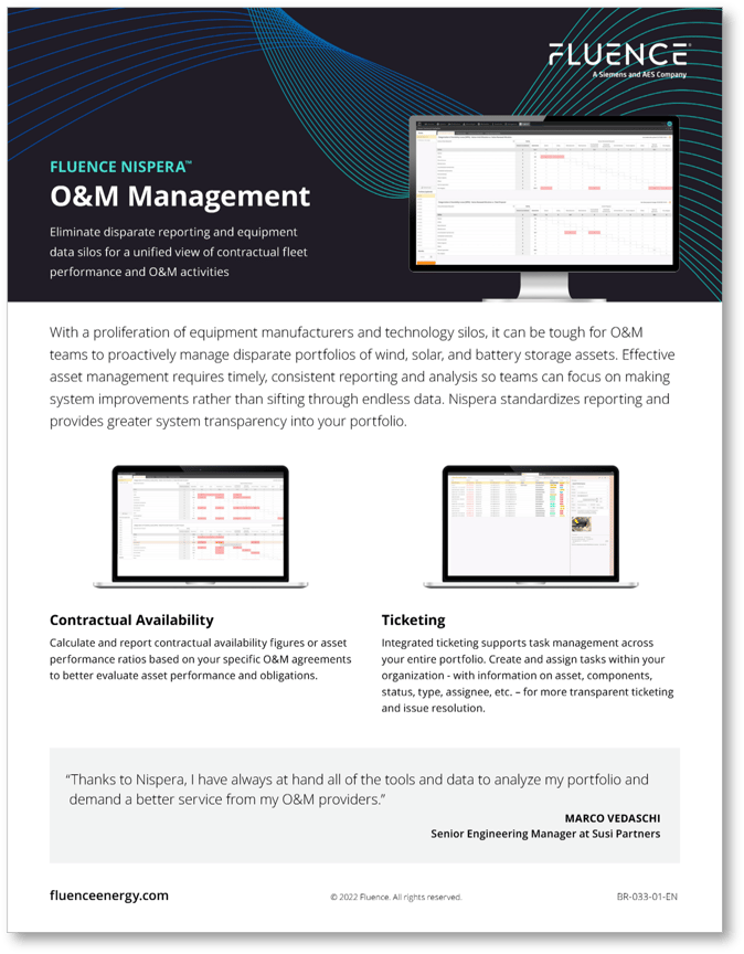 Download the Fluence Nispera Add On Module O&M Management Brochure